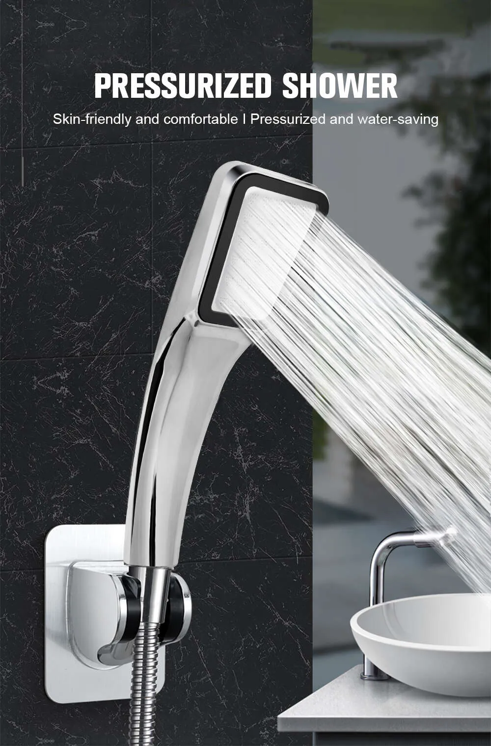 High Pressure Shower Heads Rainfall Shower Head With 300 Holes, Water ...