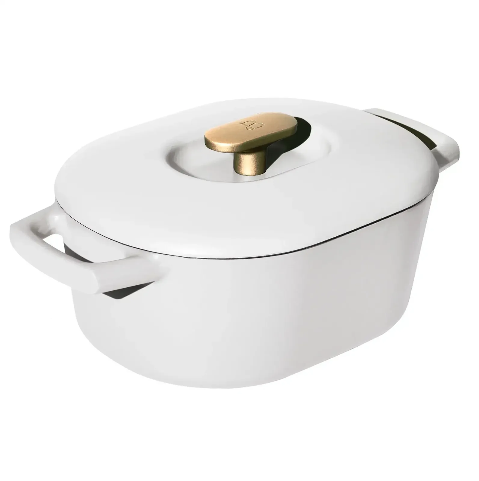 Beautiful 6 Quart Enamel Dutch Oven - White Icing Finish | Versatile ...
