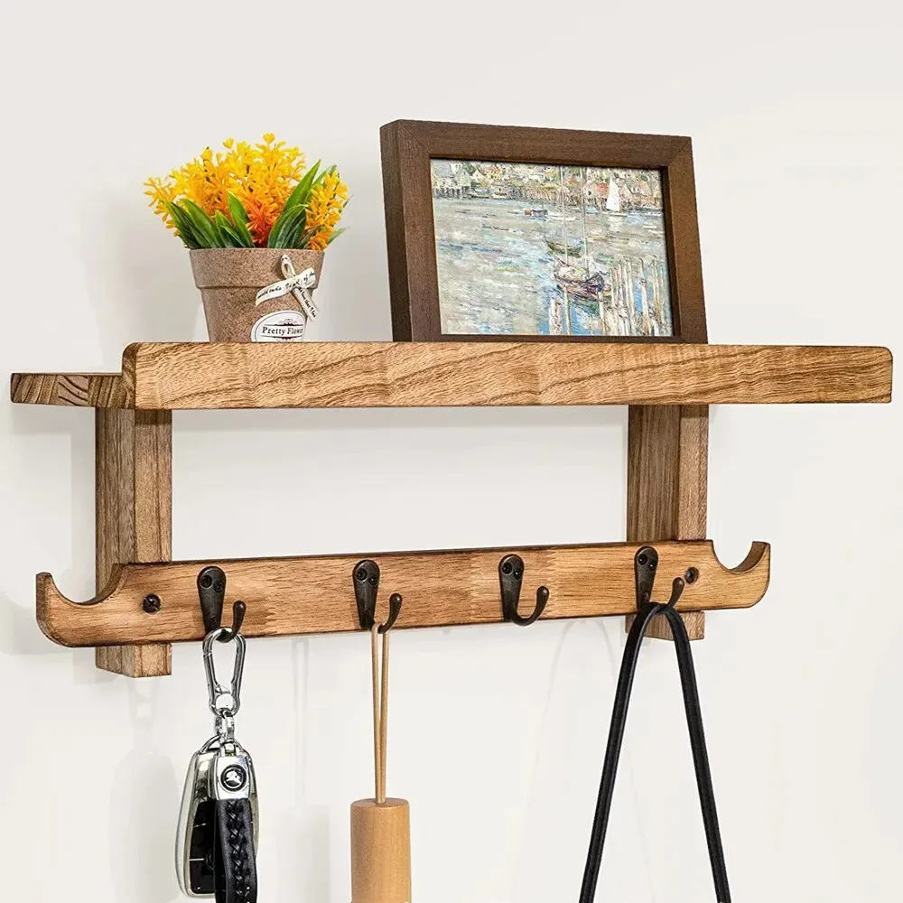 DHgate.com:Wall-Mounted Wooden Shelf - Rustic Storage Rack for Kitchen ...