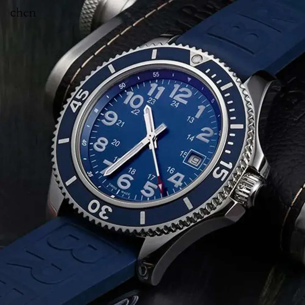 Men's Automatic Mechanical Watch - Blue Dial, Silver Bezel, Rubber ...