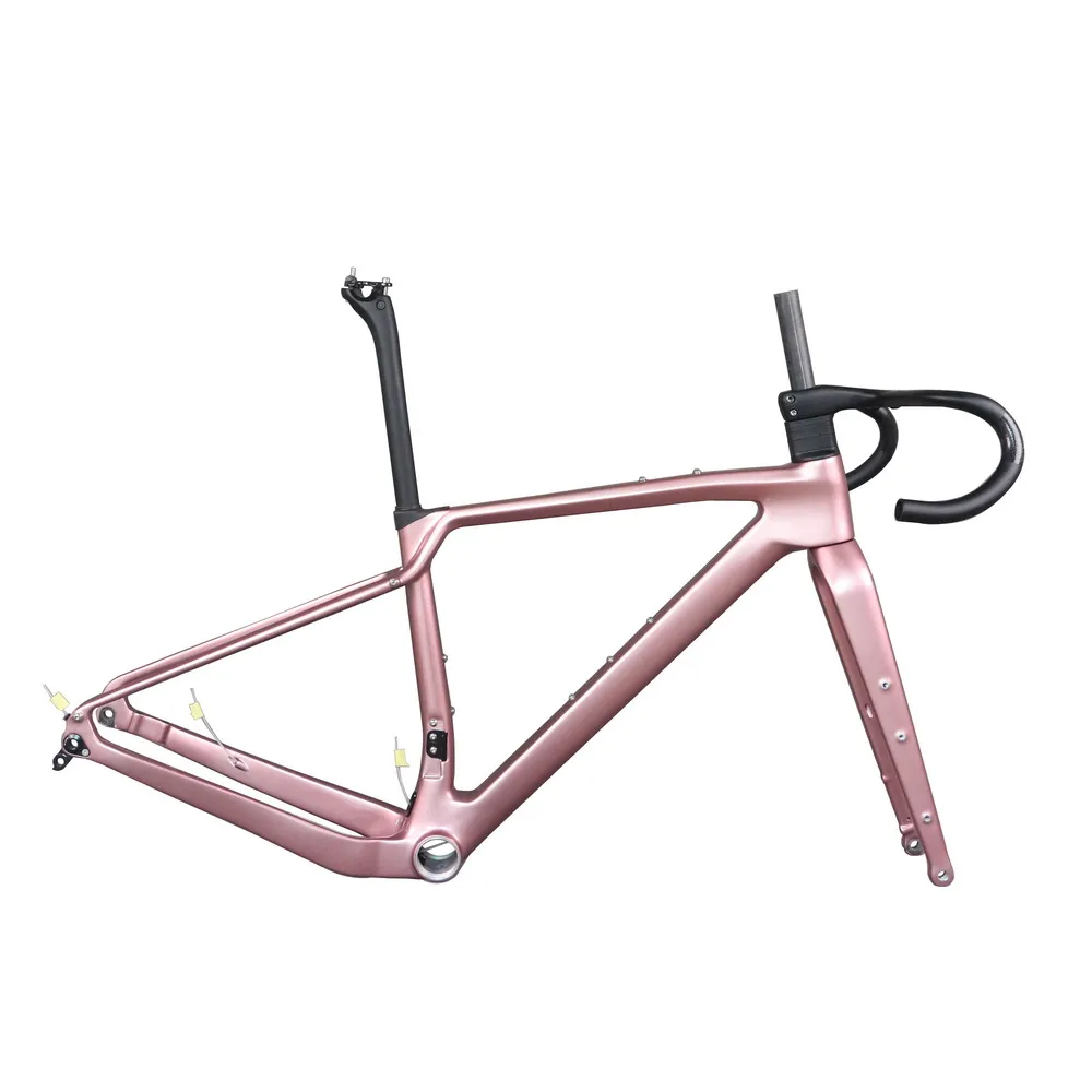 Carbon Fiber T1000 Rose Gold Paint Disc Gravel Bike Frame GR047 T47 ...