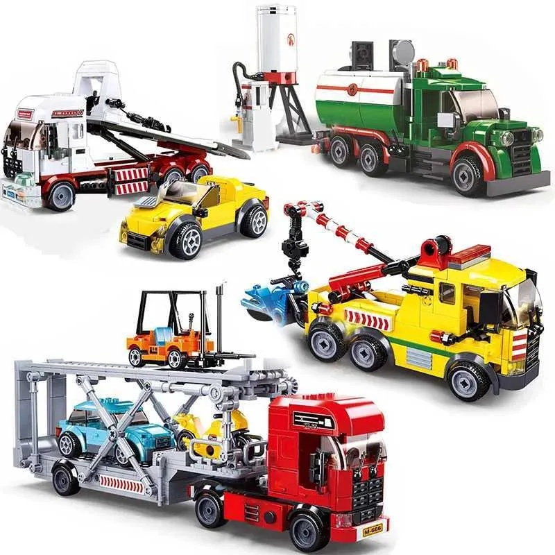 DHgate.com:City Garage Transport Truck Building Blocks 2-in-1 ...