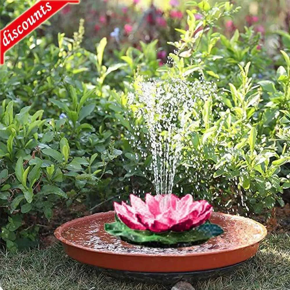 Upgrade Bird Bath Lotus Solar Fountain Waterscape Garden Floating Water ...