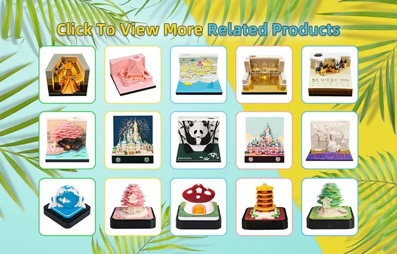 Omoshiroi Block 3D Notepad Cubes, 160 Blätter DIY Mini Arch Memo Pad ...
