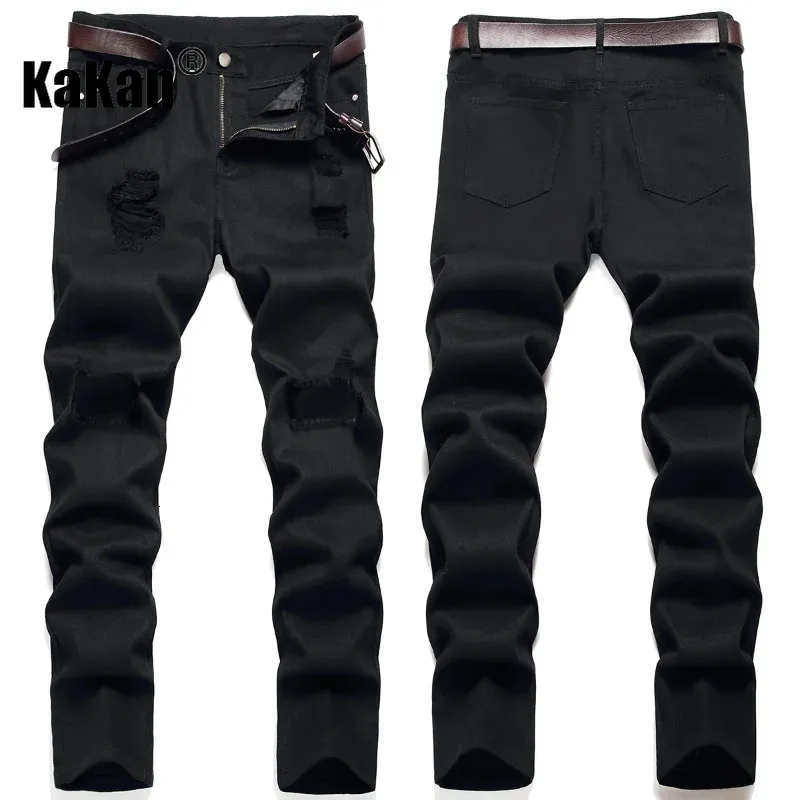 DHgate.com:Distressed Casual Jeans for Men, Pure Black Denim, Kakan ...