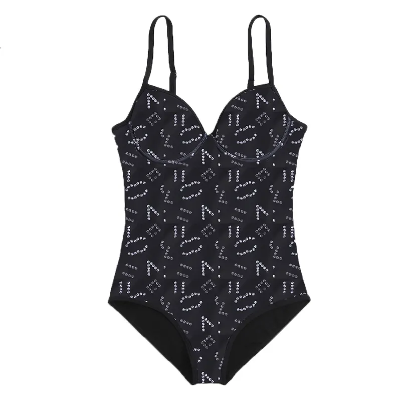 Sexy Push-Up One-Piece Bikini - Halter Neck Swimsuit, Designer Fashion ...