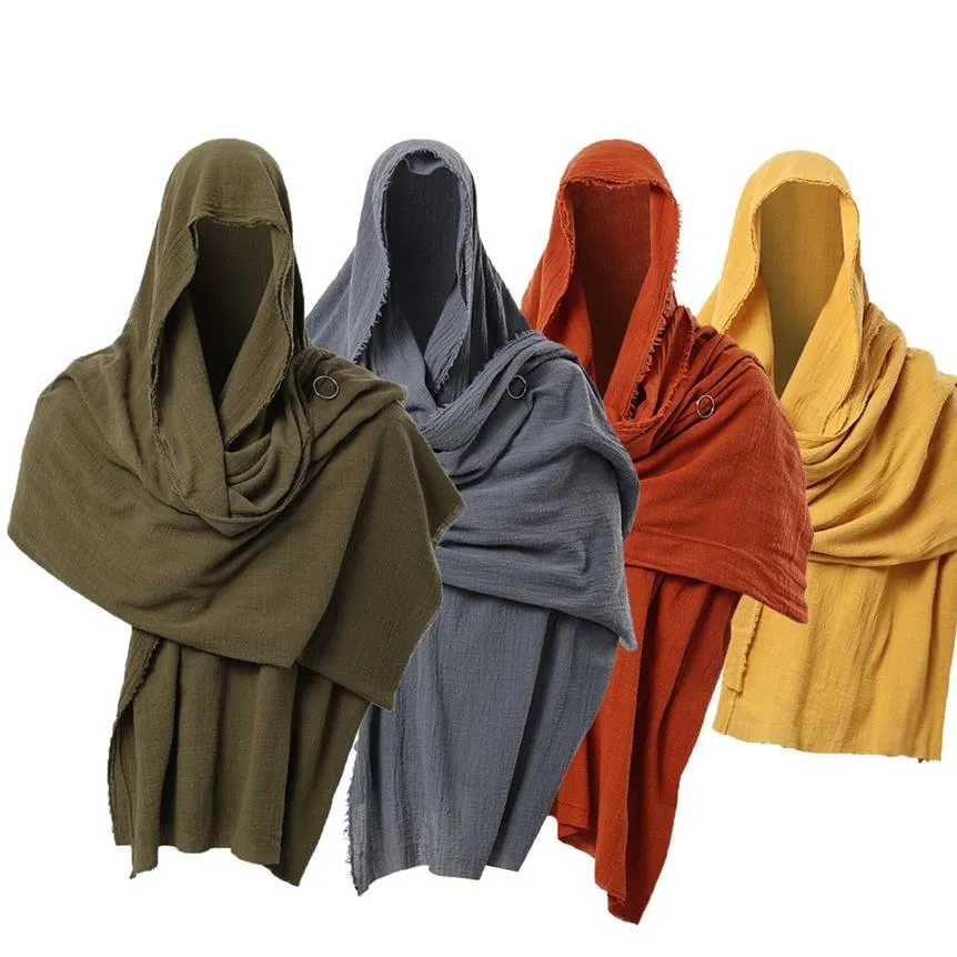 Men's Medieval Hooded Cloak Scarf - Vintage Inspired Shoulder Cowl ...