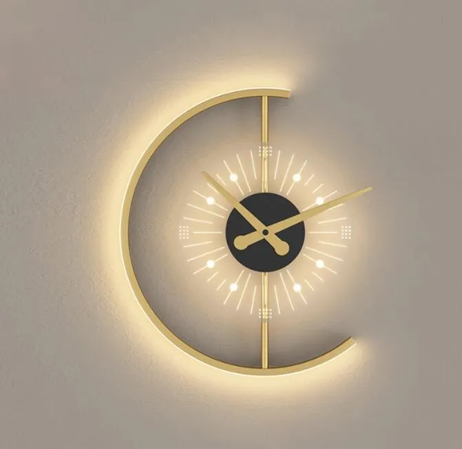 Modern LED Clock Wall Lamps For Living Room Bedroom Bedside Wall Lights ...