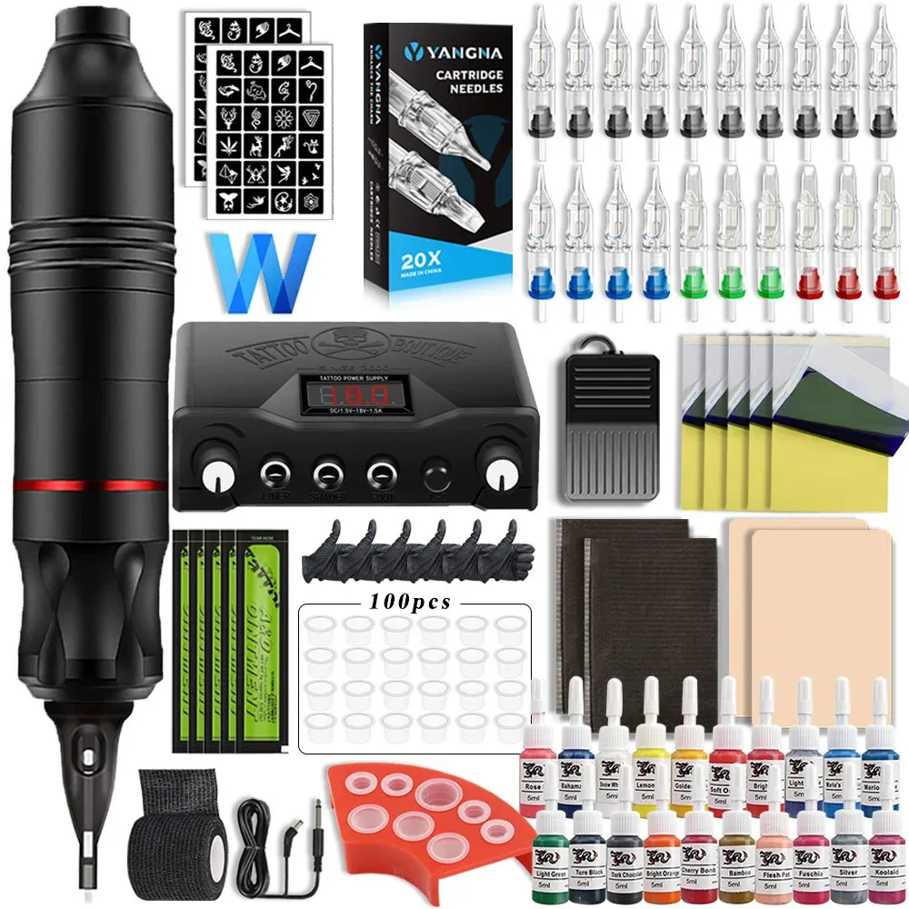 Professional tattoo tattoo machine Kit with Rotary Pen Set, Power ...