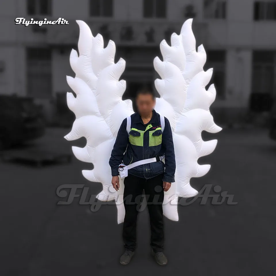 Majestic Inflatable Angel Wings Costume Large Wearable White Wings For ...