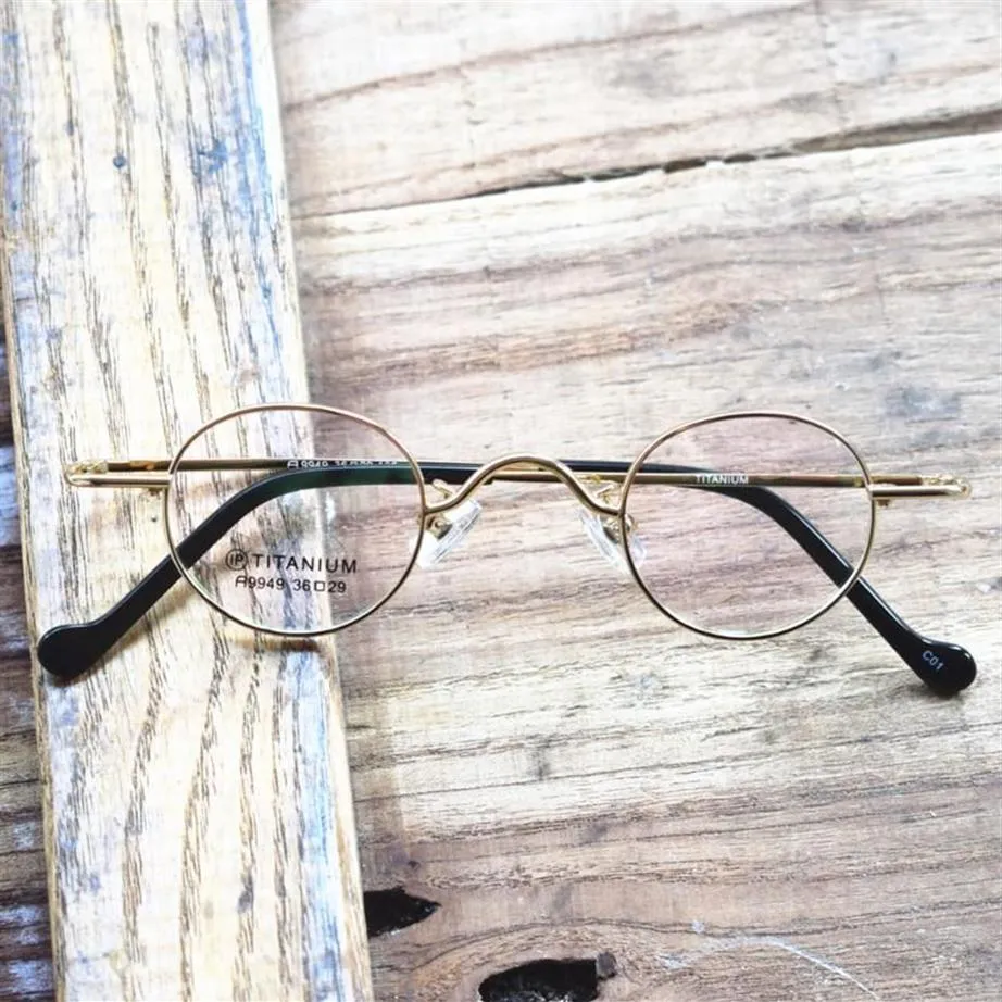 Vintage Small Oval Round Titanium Eyeglass Frames Full Rim Super Light ...