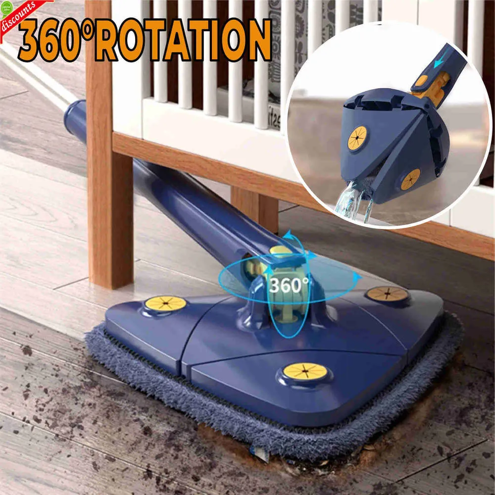 360 Rotatable Triangle Cleaning Mop - Telescopic Handle & Squeegee ...
