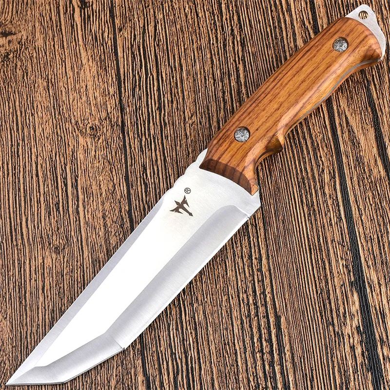 DHgate.com:Tactical Outdoor Survival Knife - Half Solid Wood Handle ...