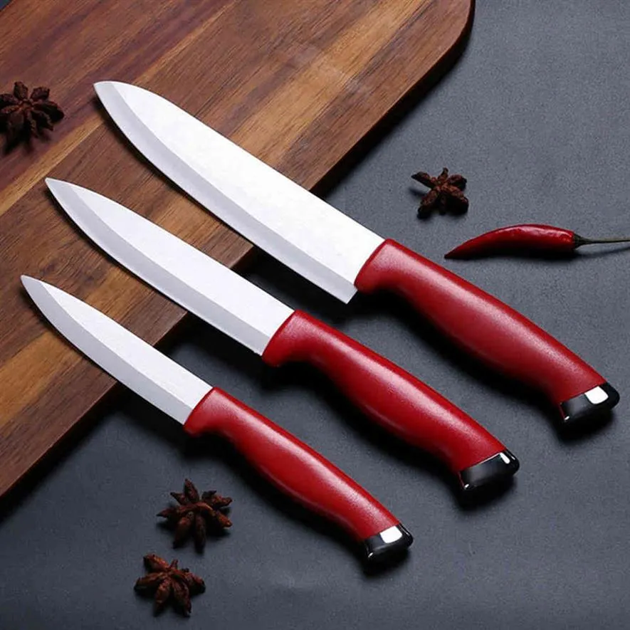 Ceramic Kitchen Knife Set - 4/5/6 Inch Fruit Peeler, Zirconia Blade ...
