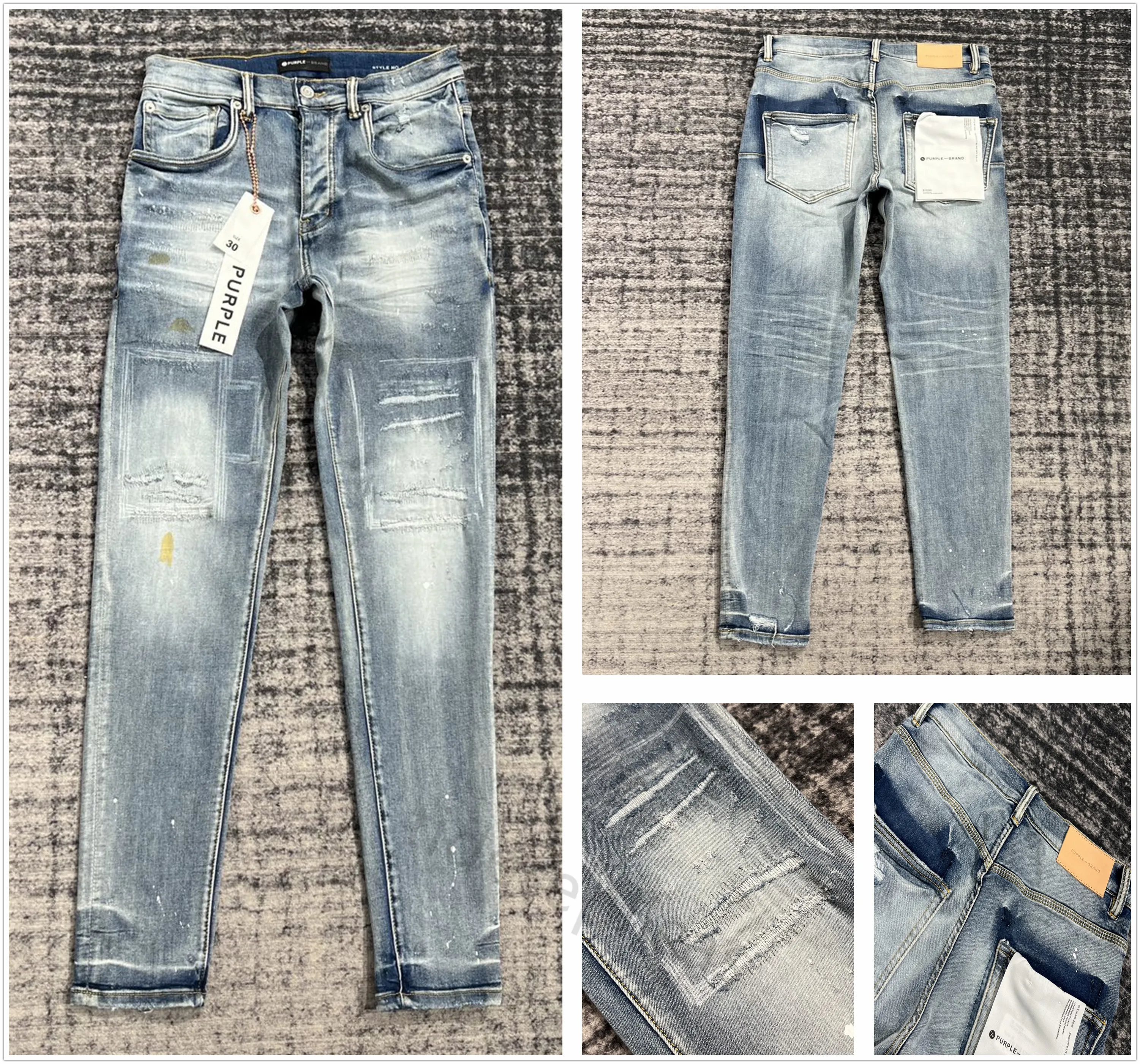 High Street Fashion Mens Purple Hiking Topshop Jamie Jeans With Ripped ...
