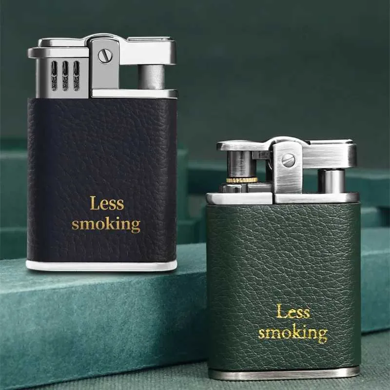 Genuine Leather Kerosene Lighter Handcrafted Vintage Classic Grinding ...