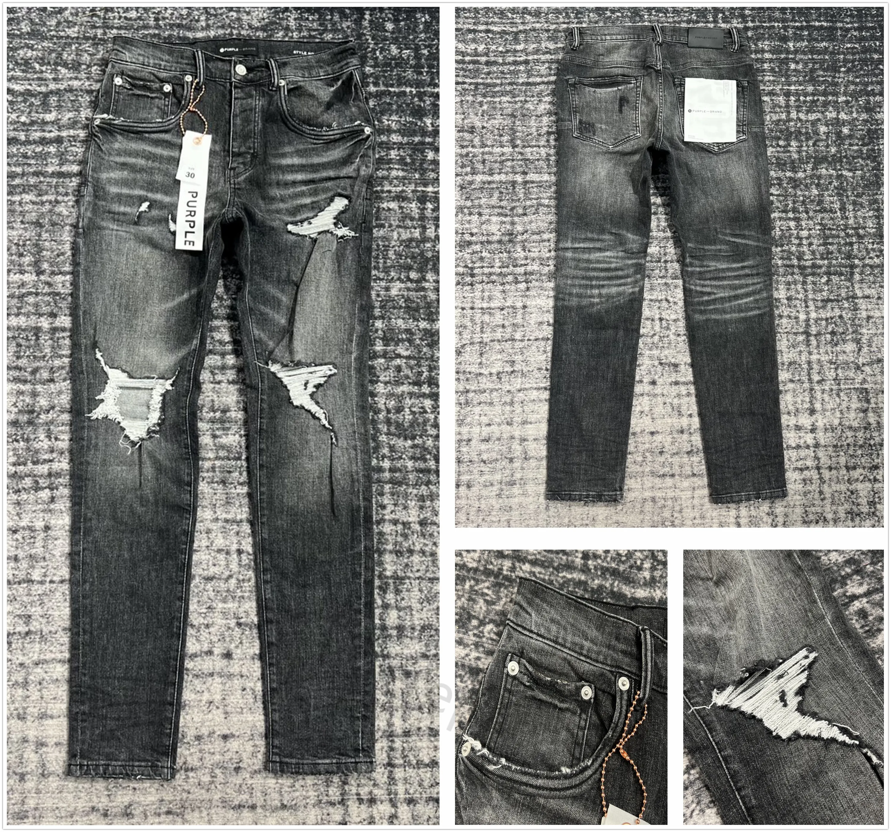 High Street Fashion Mens Purple Hiking Topshop Jamie Jeans With Ripped ...