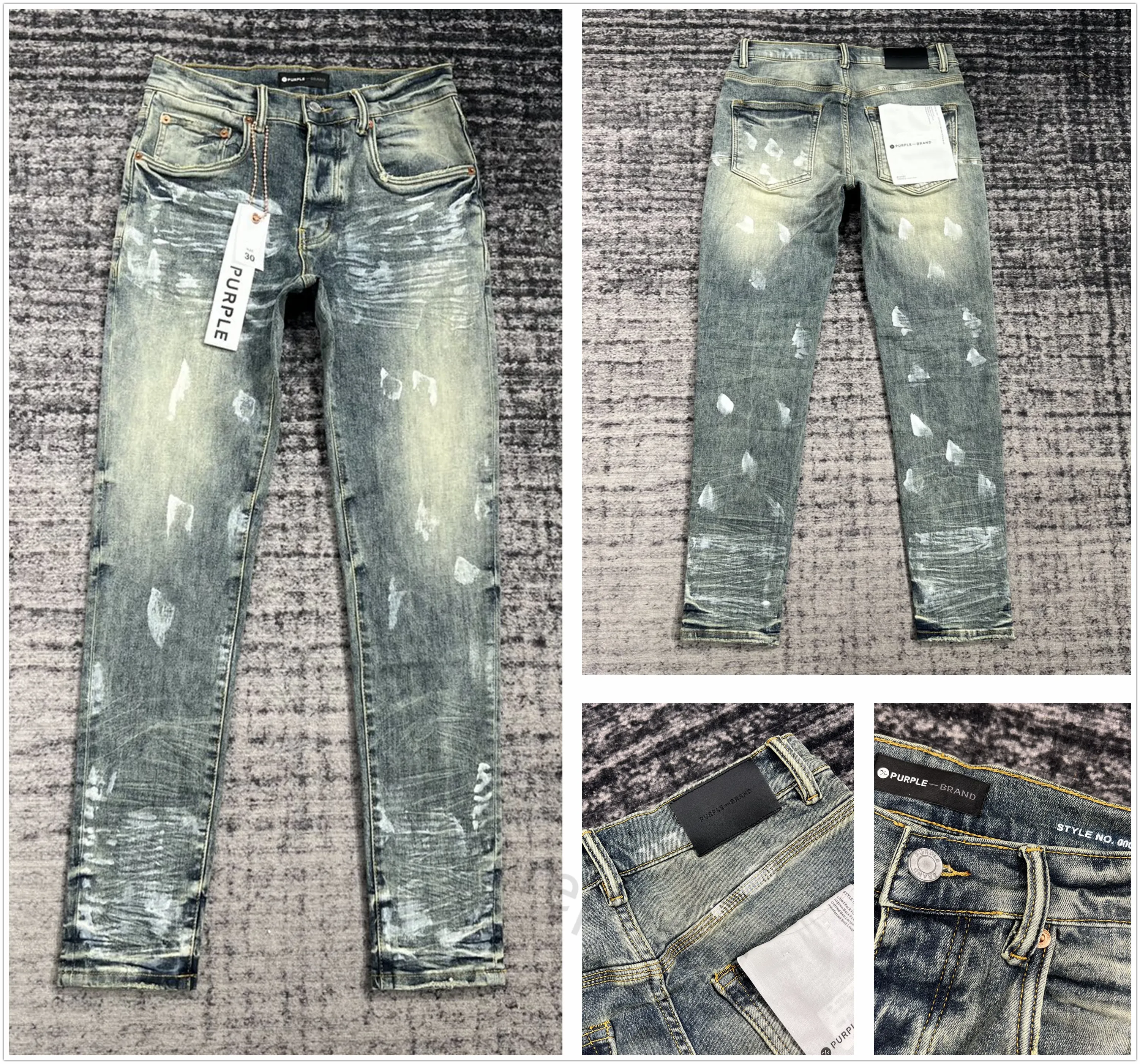 High Street Fashion Mens Purple Hiking Topshop Jamie Jeans With Ripped ...