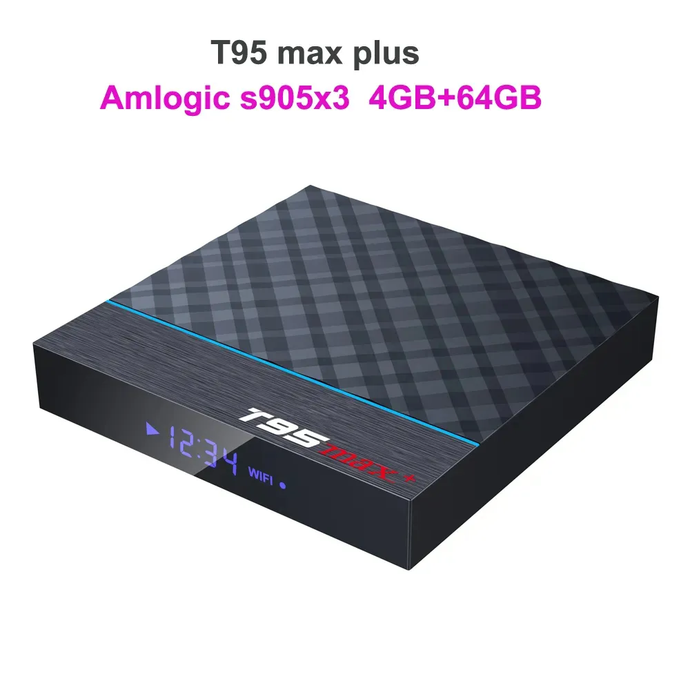 T95 MAX PLUS Android TV Box, 4GB 64GB, Amlogic S905X3, Dual WiFi 2.4G ...