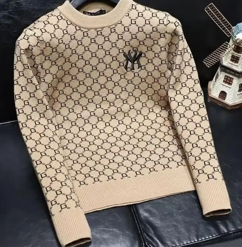 Designer Sweaters For Men Autumn/Winter 3D Printed Knit Sweater ...