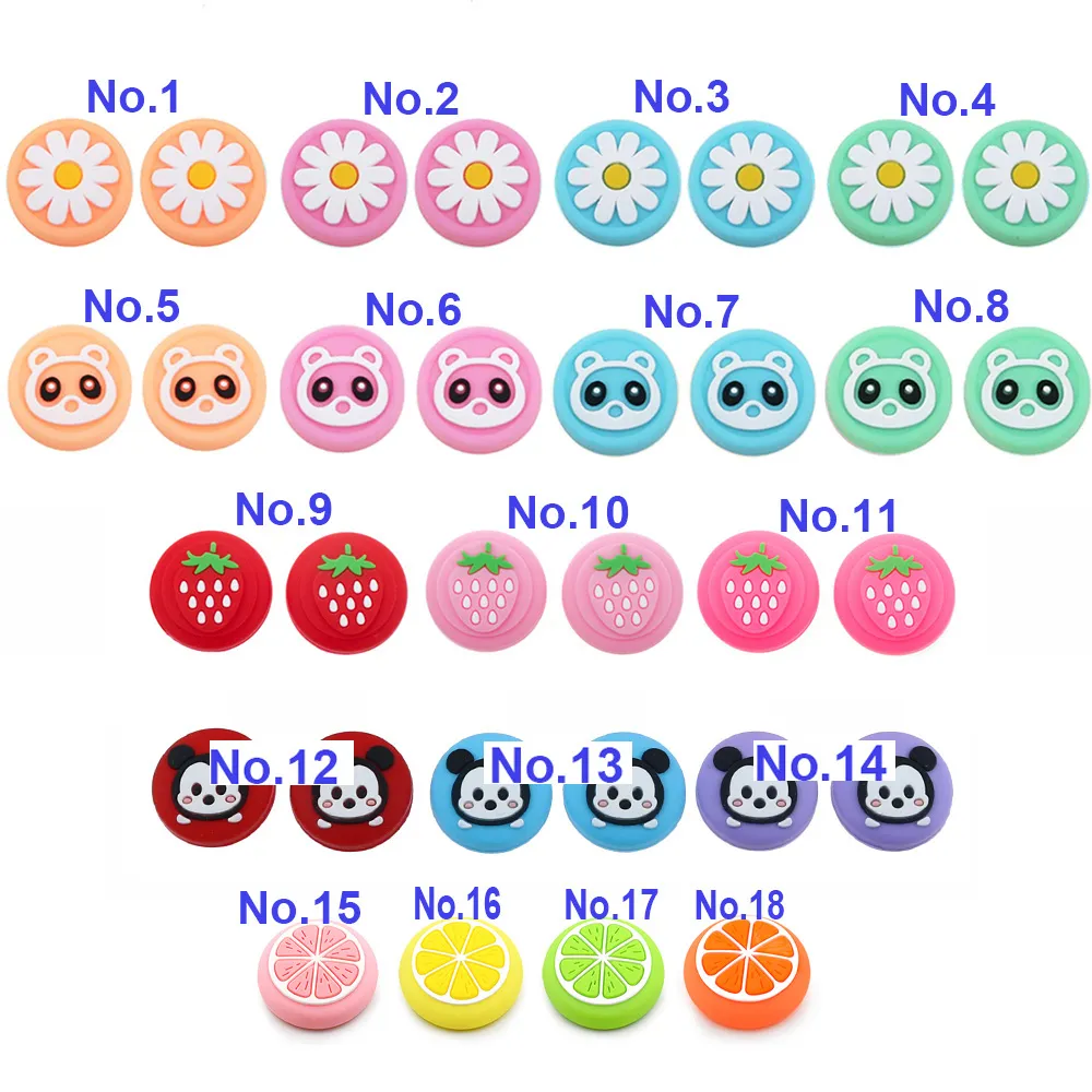 Flower Little Bear Crossing Thumbstick Cover Caps for Nintendo Switch ...