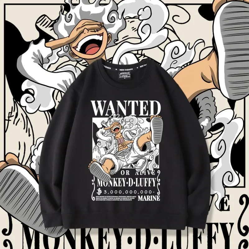 Nika Luffy Anime Sweatshirt For Men One Piece Collaboration Design ...