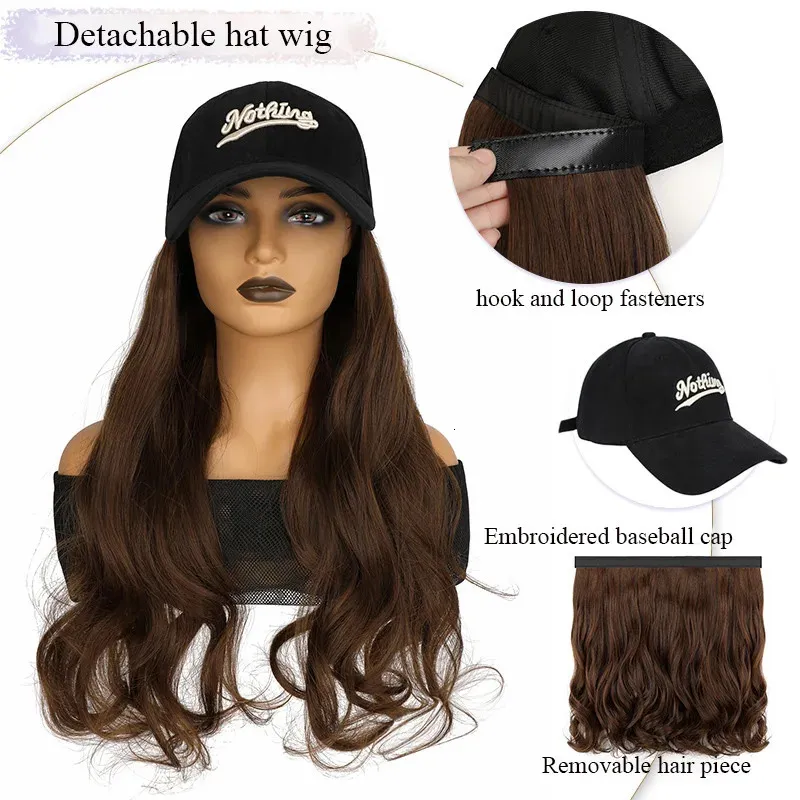 DHgate.com:Womens Long Curly Hair Baseball Cap, Detachable Wig Cap ...