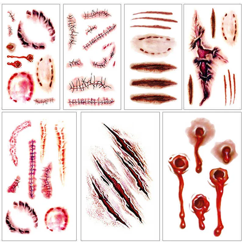 Scary Halloween Tattoos: Horror Face, Scar & Spider Designs! Shop Now ...