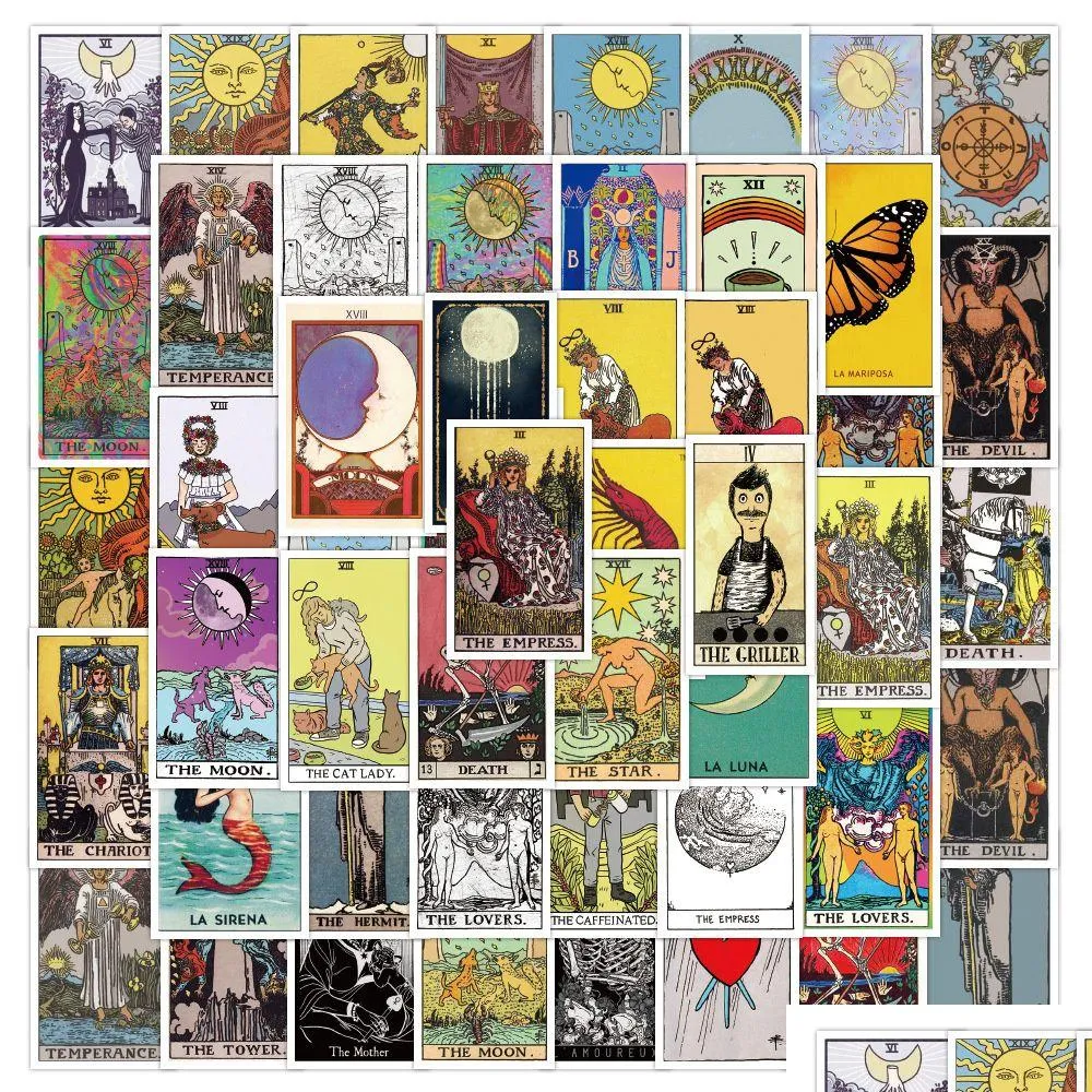 DHgate.com:60Pcs Cartoon Tarot Card Iti Sticker for Laptop, Mobile ...