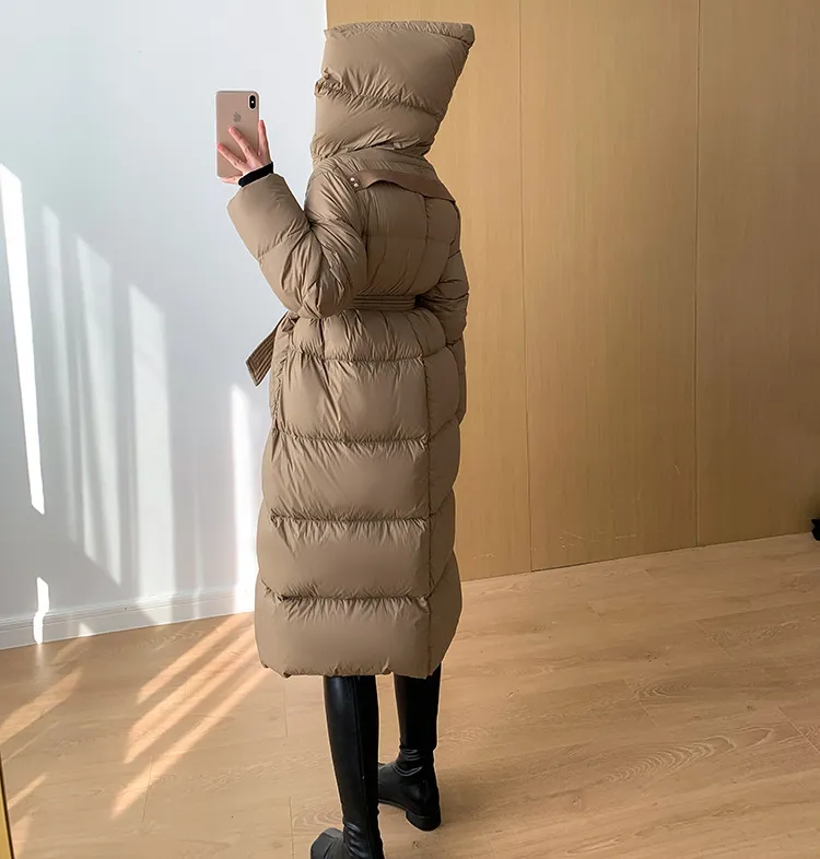 DHgate.com:Down jacket women's mid length high-end waistband slim fit ...