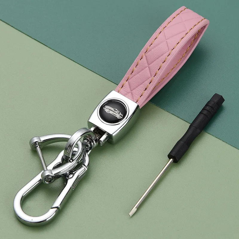 DHgate.com:Pink Braided Genuine Leather Key Chain with Tassel for Men ...