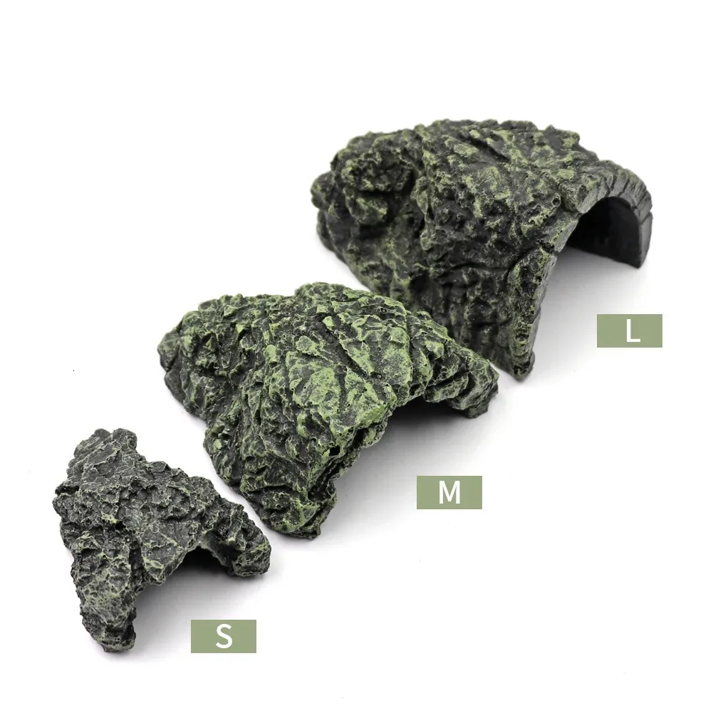 Realistic Reptile Hideaway: Non-Toxic Aquarium Cave for Turtles & Fish ...