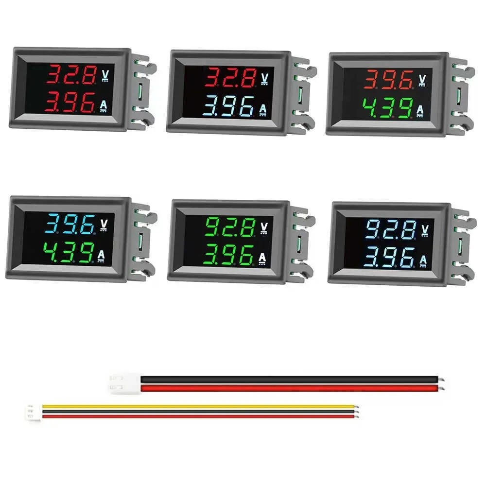 Digital Voltmeter Ammeter DC 0-100V 10A – Dual Blue & Red LED Display ...