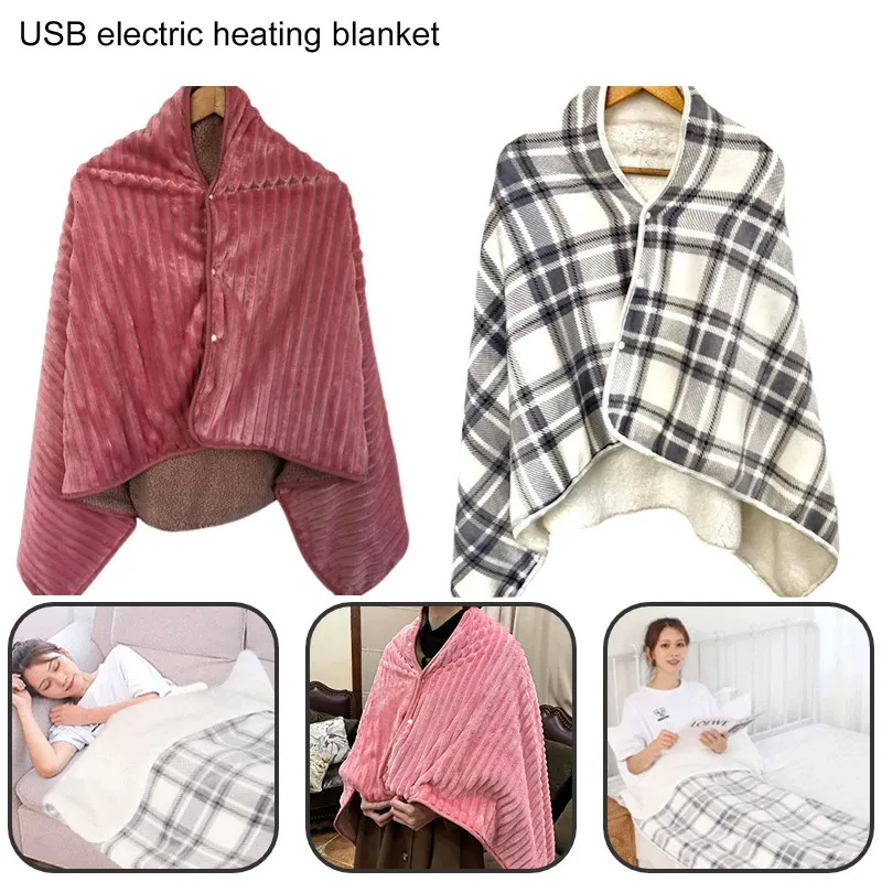 Electric Blanket USB Rechargeable Heating Shawl with 3 Heat Settings ...