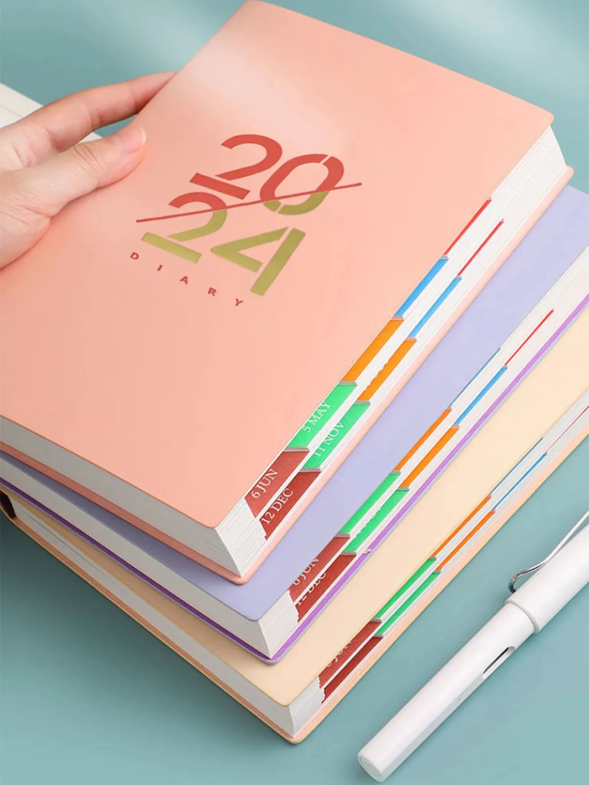 DHgate.com:Premium A5 Leather Notebook | 2024 Agenda Planner for Office ...
