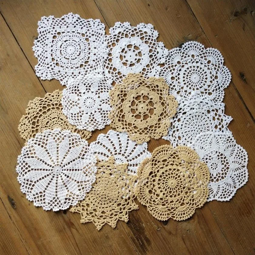 DHgate.com:Crochet Doilies, 6-9 Inch Handmade Floral Pattern in ...