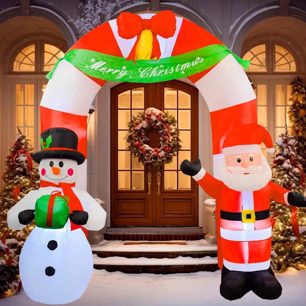 Large Inflatable Bounce House Christmas Archway With LED Lights Holiday ...