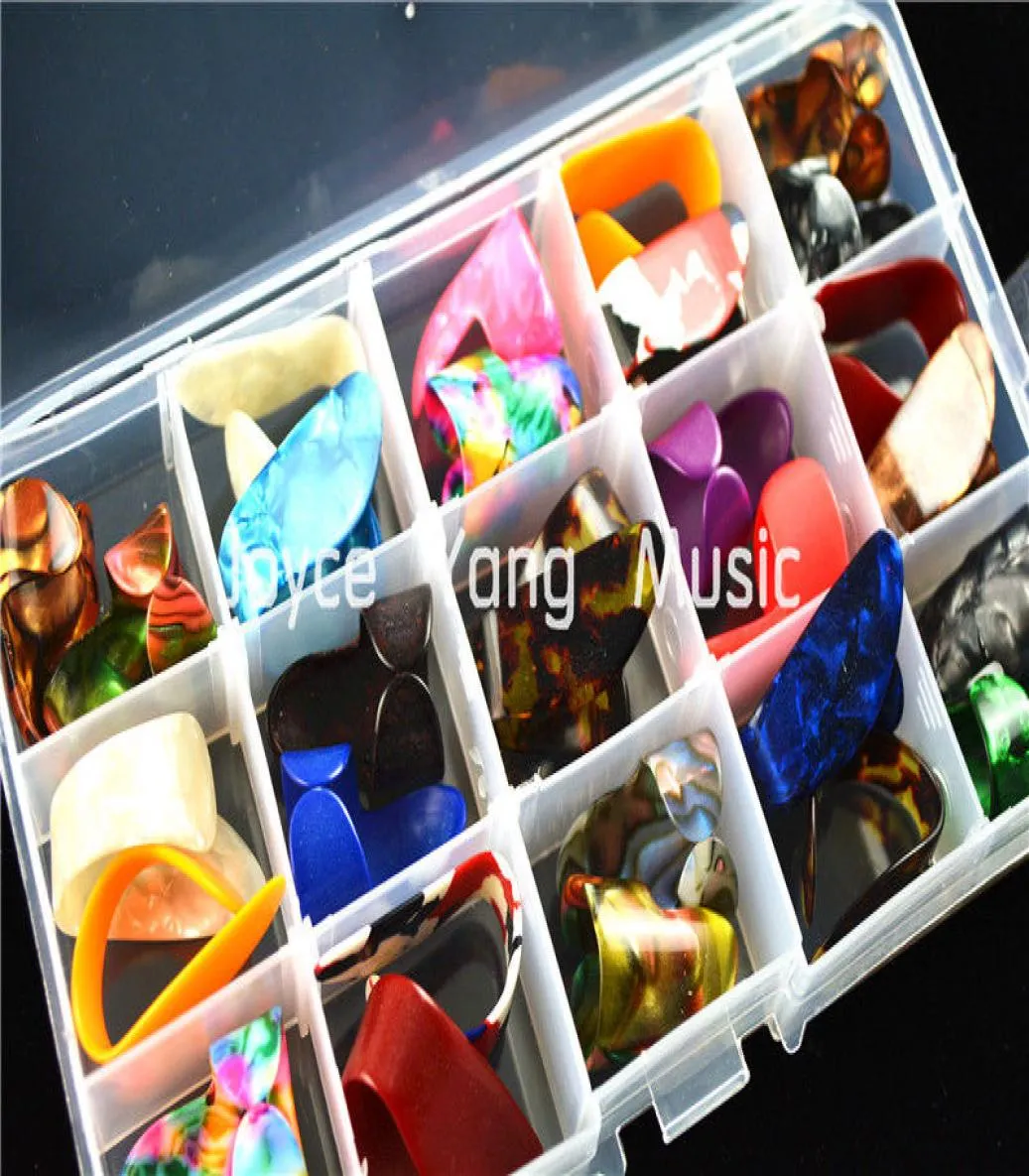 30 Celluloid Guitar Picks Set - Finger & Thumb Style Plectrums with ...