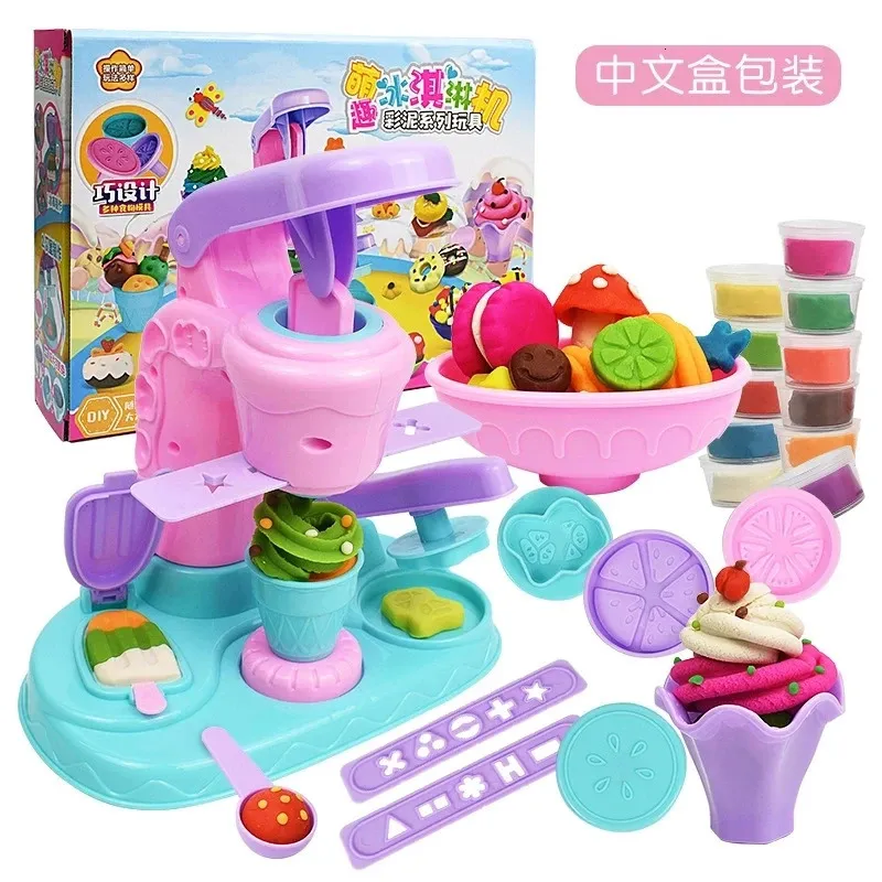 Clay Molds Ice Cream Machine Toy Set - Modeling Clay Kit, Nontoxic Skin ...