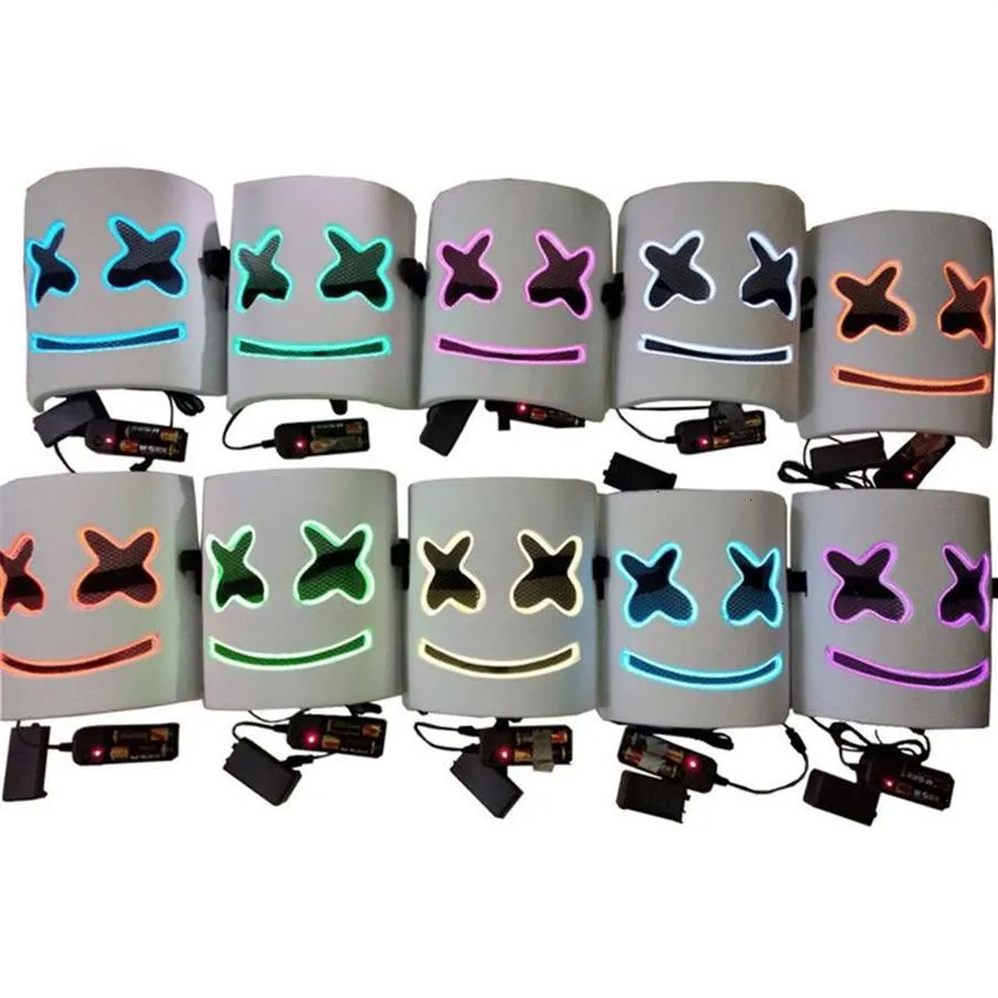 LED Smiling Face Mask - Marshmallow Style Halloween Cosplay, Party ...