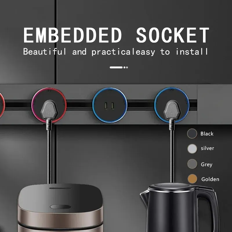 Extended Power Strip with Movable Socket Track - Concealed Inset Design ...