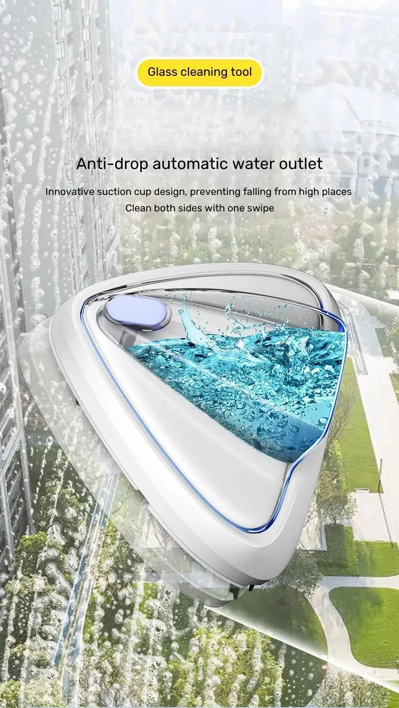Magnetic Window Cleaner, Double-Sided Automatic Water Discharge Wiper ...