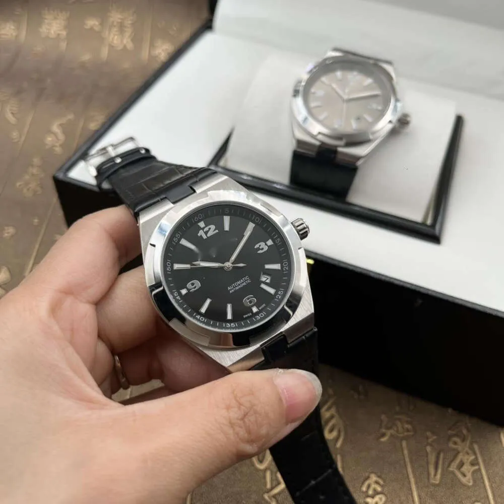 Mens 42mm Mechanical Wristwatch with Leather Strap and Sapphire Dial ...