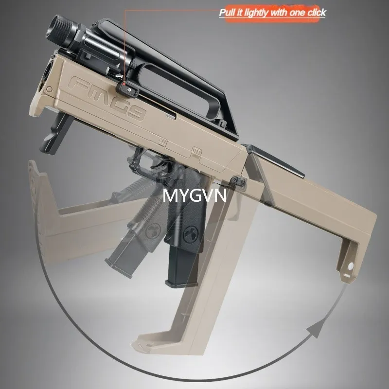 FMG 9 Folding Submachine Gun Toy Soft Bullet Blaster Manual Shooting ...