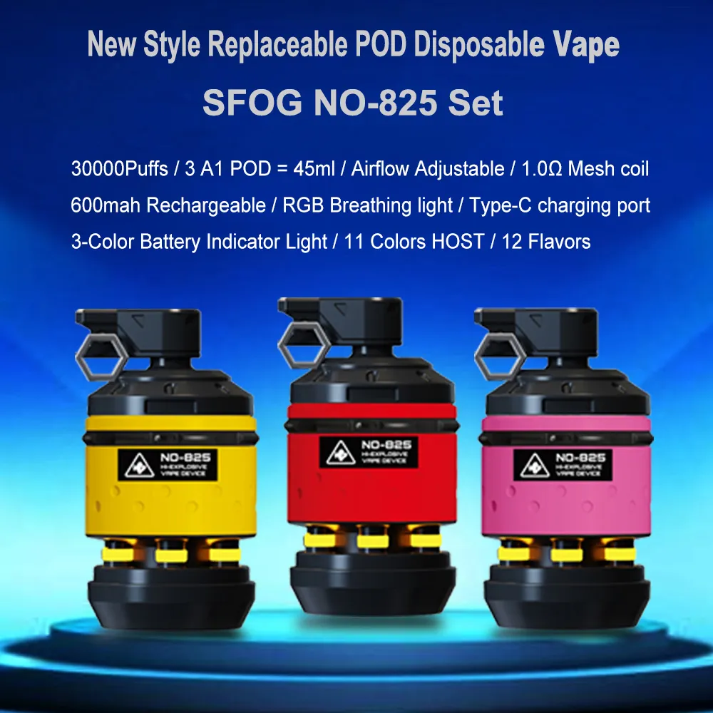 SFOG Original Disposable Vape NO825 30000 Puffs Replaceable Pod E ...
