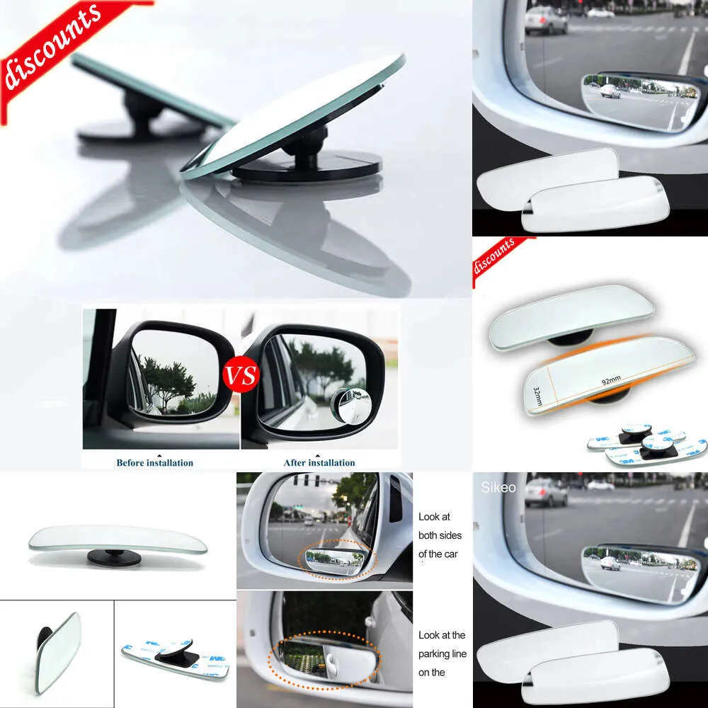 2-Pack360° Wide-Angle Car Blind Spot Mirrors, Adjustable Convex Rear ...