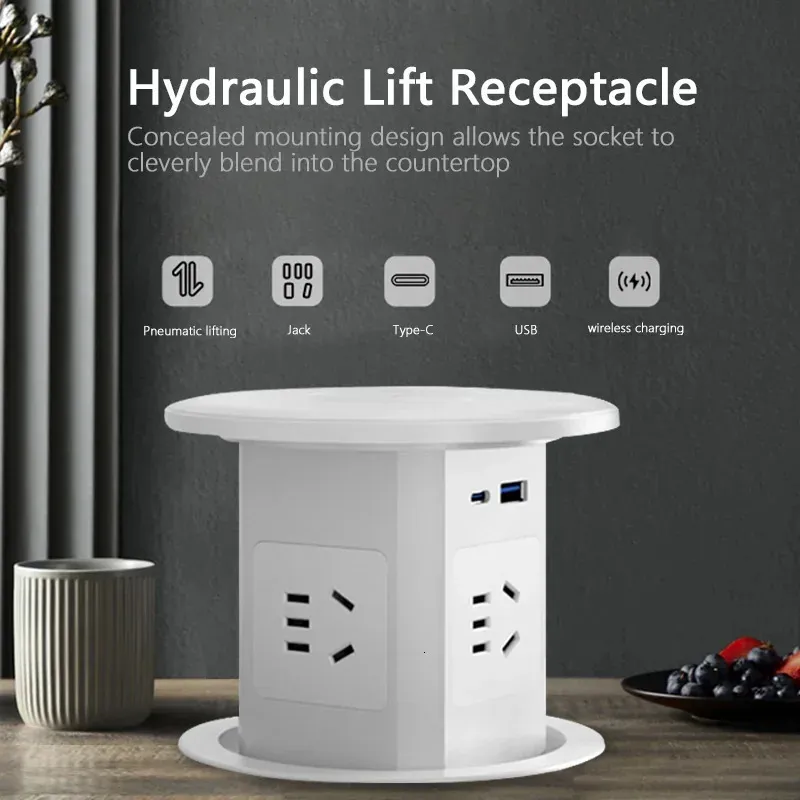 DHgate.com:Aluminum Pop-Up Power Strip with USB Ports, Hidden Built-in ...