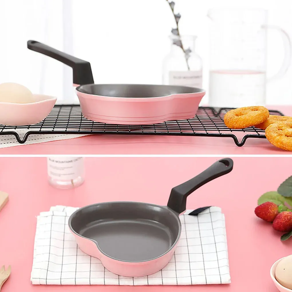 Heart Shaped Frying Pan, Ceramic NonStick Kitchen Cooking Pot, Grilling ...