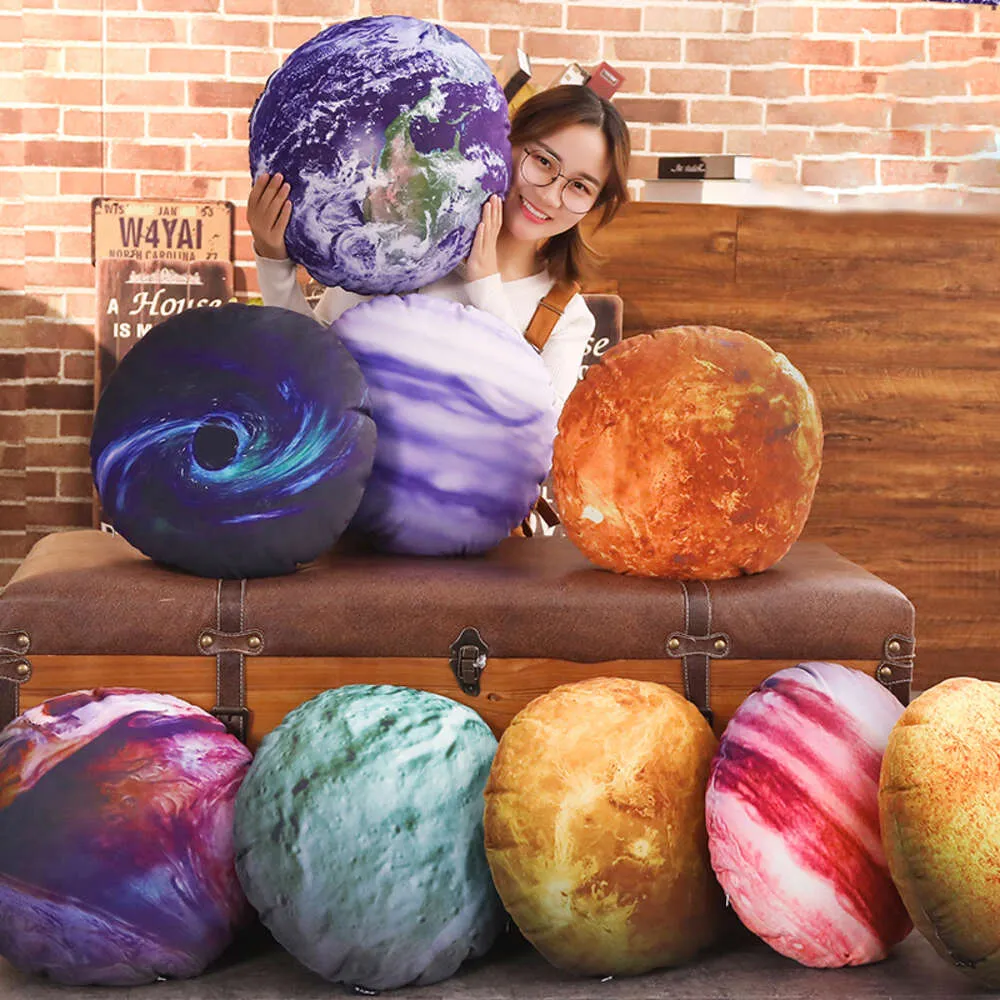 Cartoon Pillow Solar System Decorative Cushion, Lightweight Globe ...