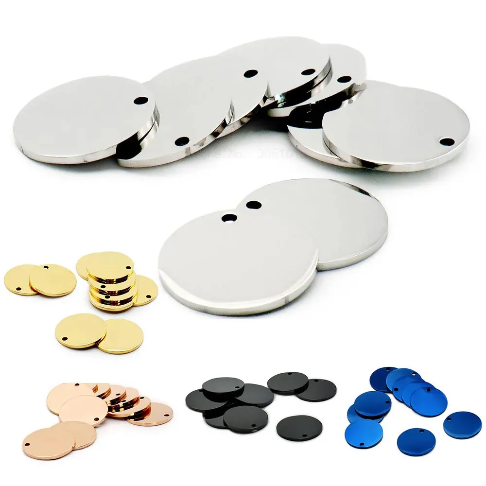 DHgate.com:Stainless Steel ID Tag for Dogs, 20Pcs Round Mirror Collar ...